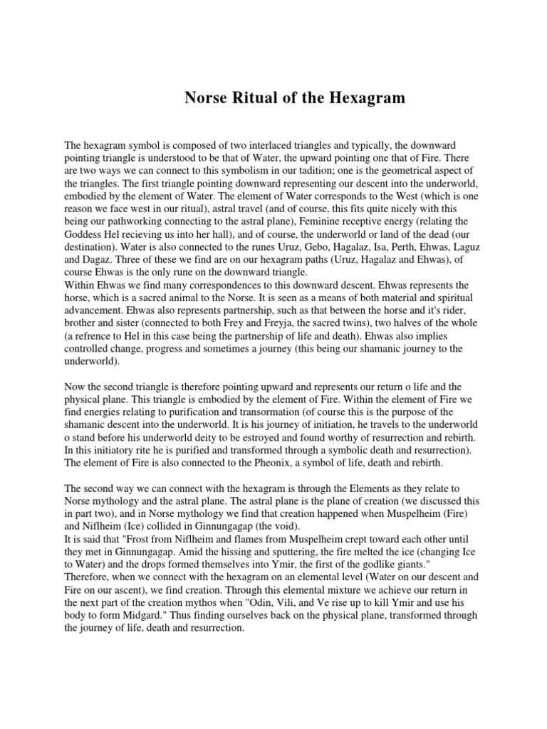 Norse Hexagram Ritual Explained | PDF | Odin | Religion And Belief