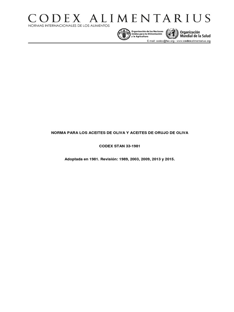 Codex Stan 33 1981 PDF | PDF | Aceite de oliva | Petróleo