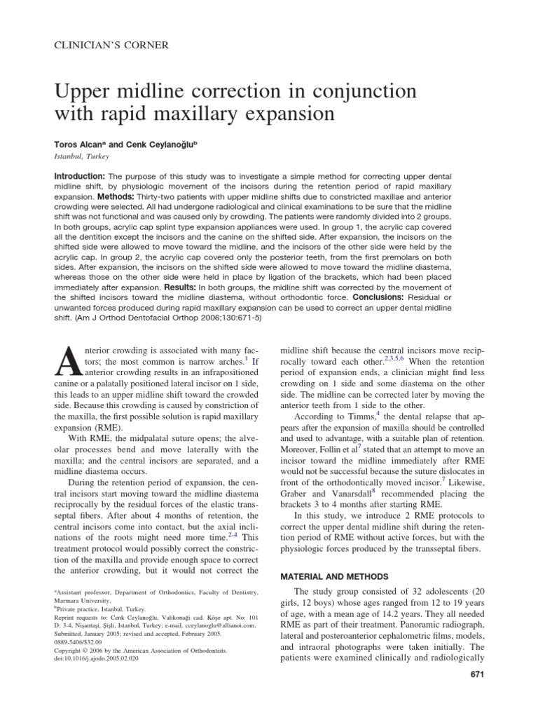 Upper Midline Correction | PDF | Dentistry Branches | Orthodontics