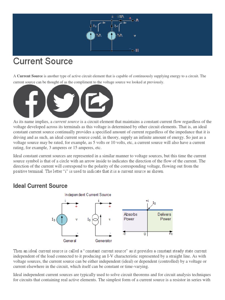 Voltage Source Current Source Dependent, Ideal, Practical, Independent ...