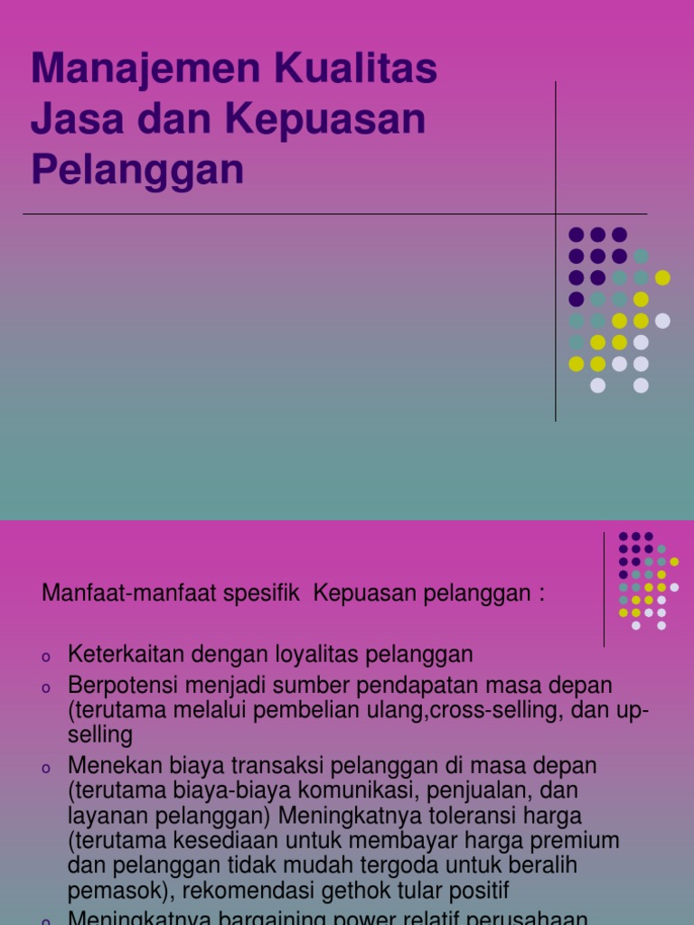 Manajemen Kualitas Jasa & Kepuasan Pelanggan FR | PDF