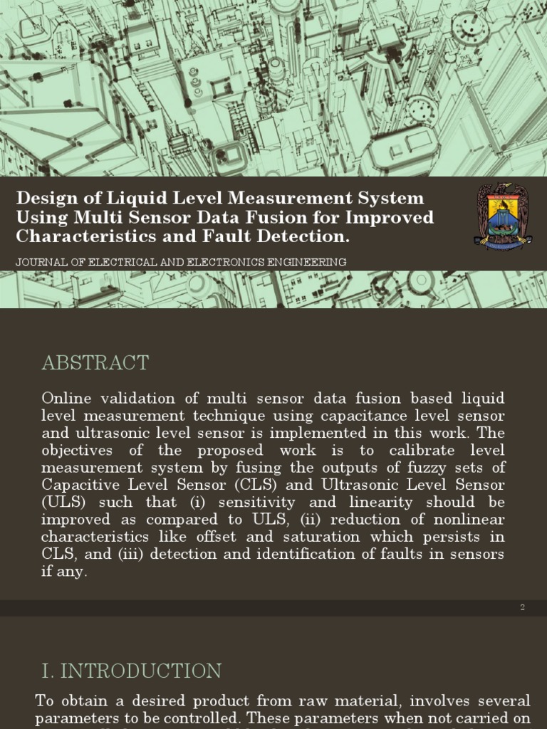 Design of Liquid Level Measurement System Using Multi Sensor Data Fusion For Improved ...