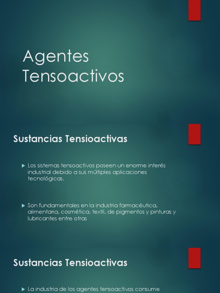 Agentes Tensoactivos y sus Aplicaciones | PDF | Tensioactivo | Detergente