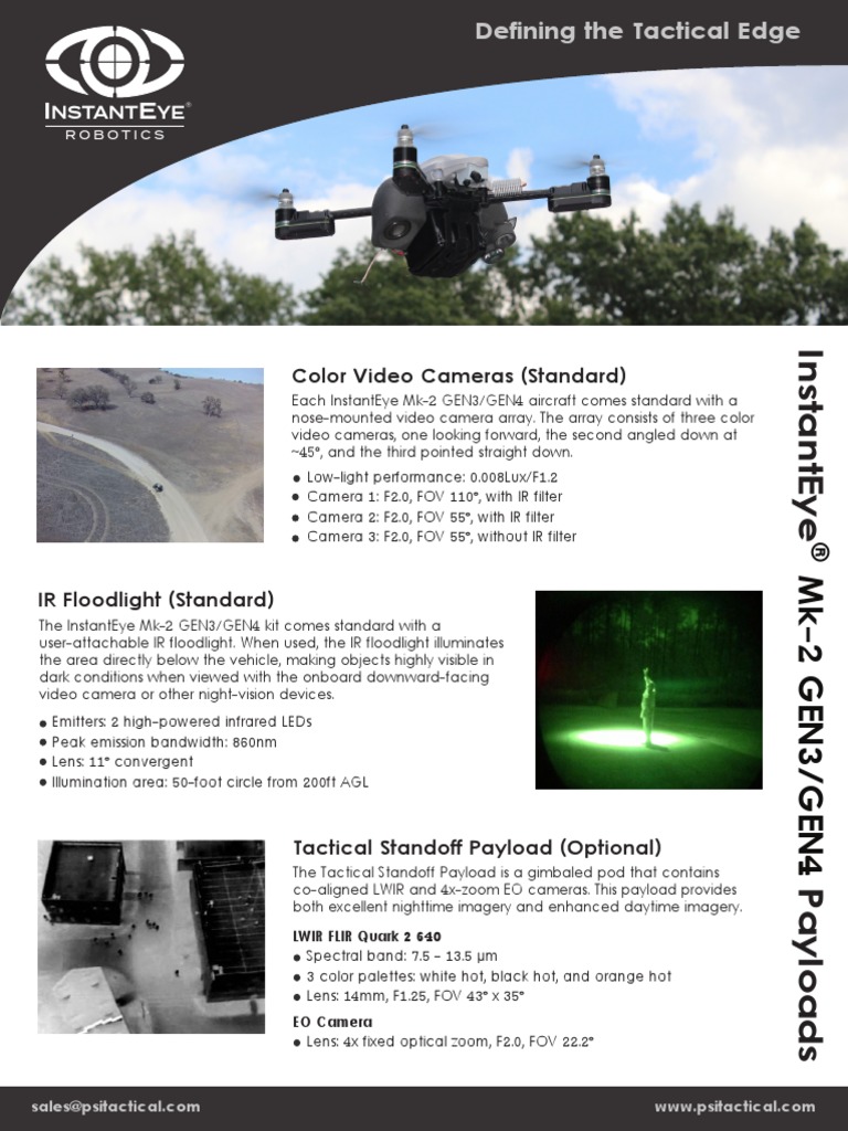 InstantEye Mk-2 GEN3-GEN4 - Payloads 5-23-17 | PDF | Infrared | Camera