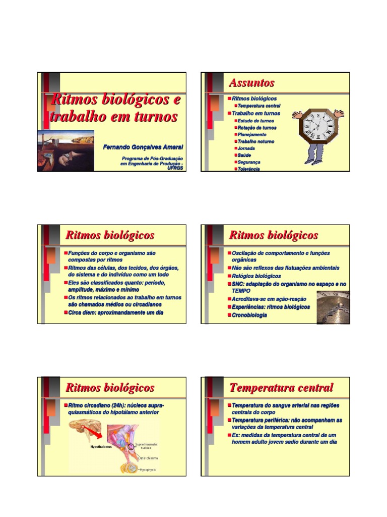 395 Trabalho em Turnos e Ritmos Biologicos | PDF | Ritmo Circadiano ...