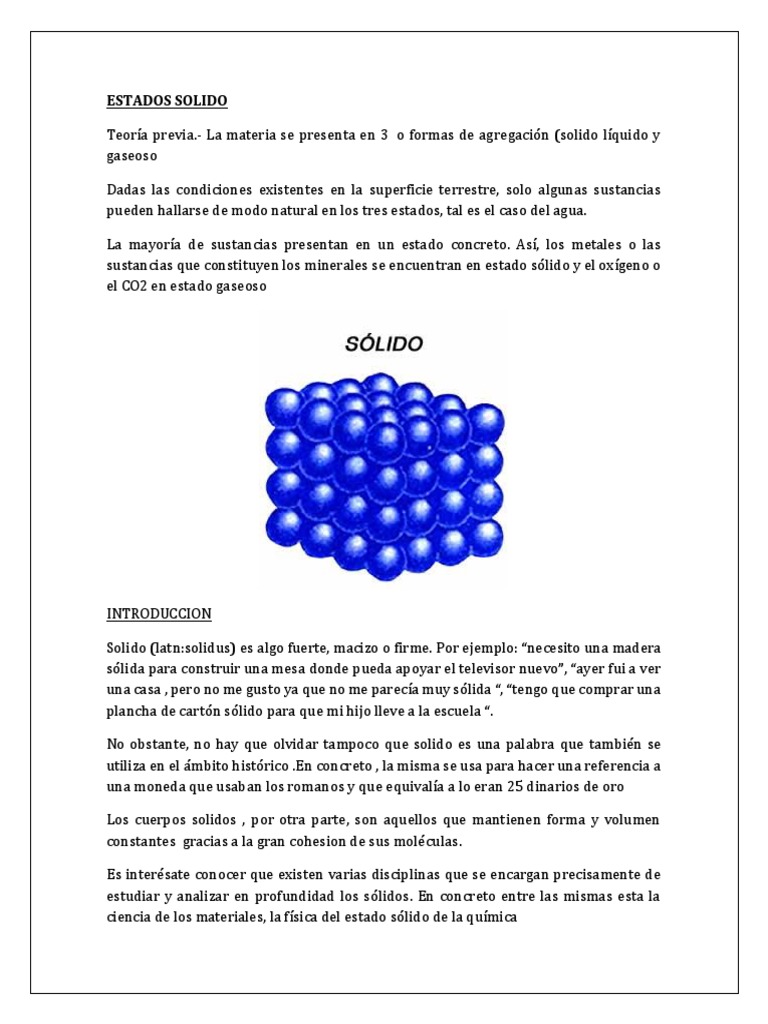 Estados Solido | PDF | Moléculas | Enlace químico