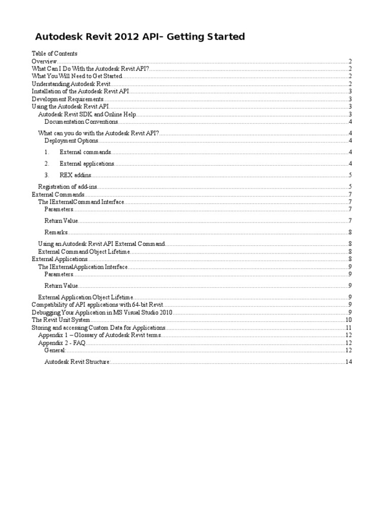 Getting Started with Revit API 2012 | PDF | Autodesk Revit ...