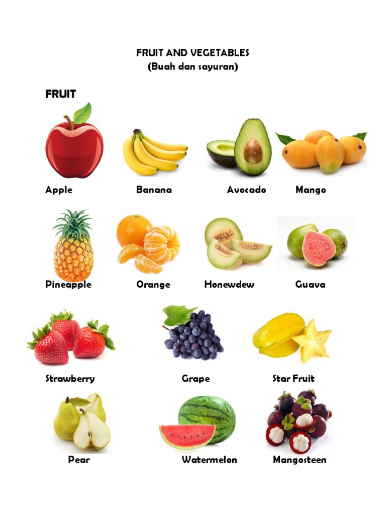 Fruit: Fruit and Vegetables (Buah Dan Sayuran) | PDF