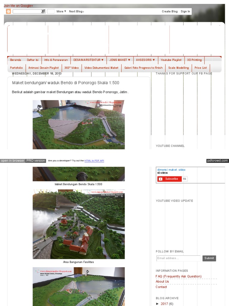 Dimensimaket Blogspot Co Id 2013 12 Maket Bendungan Waduk Be PDF | PDF