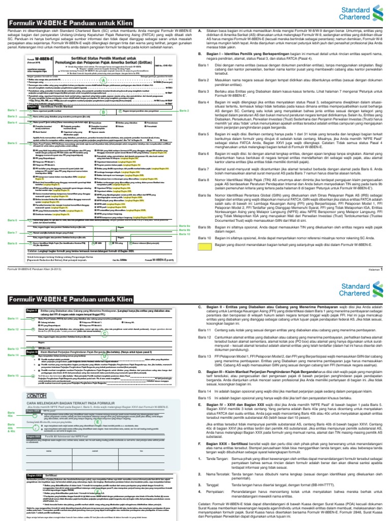 1 Form W-8BEN-E Client Guidance ID | PDF