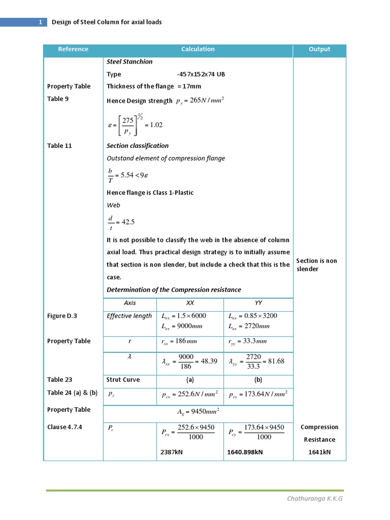 Steel Column Axial Loads | PDF | Column | Engineering