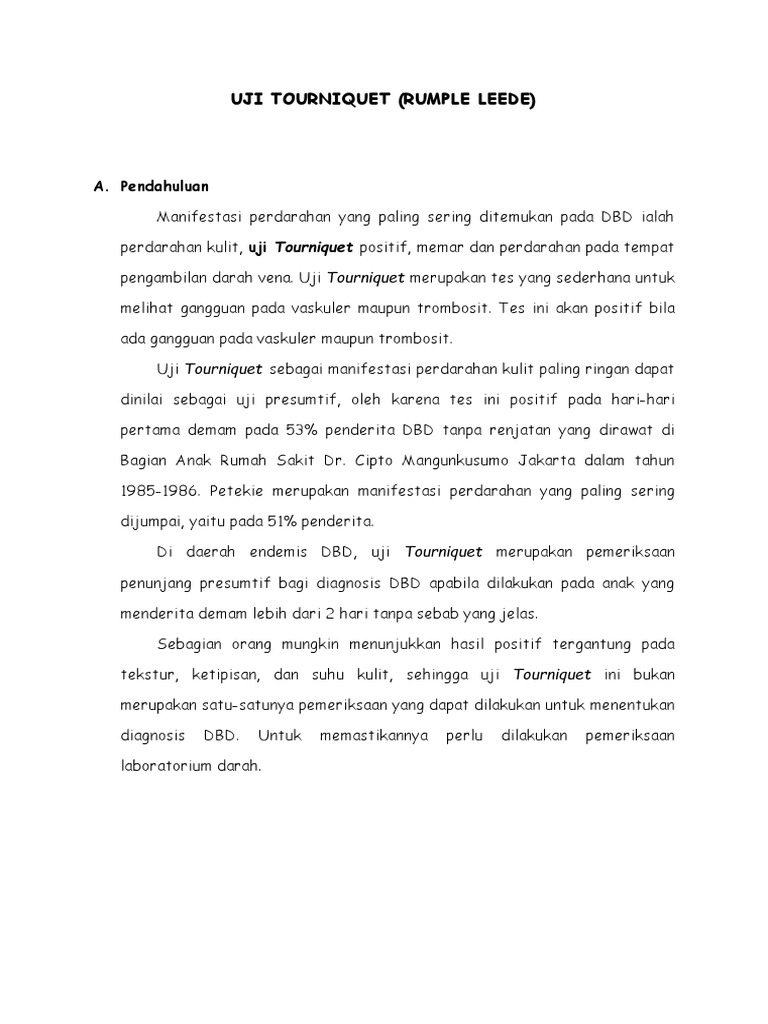 Panduan Uji Tourniquet DBD | PDF | Pengembangan Diri | Sains & Matematika