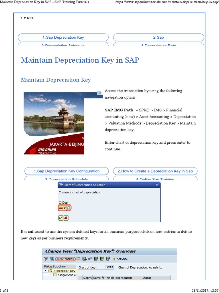 Configure Depreciation Key in SAP | PDF | Depreciation | Enterprise ...