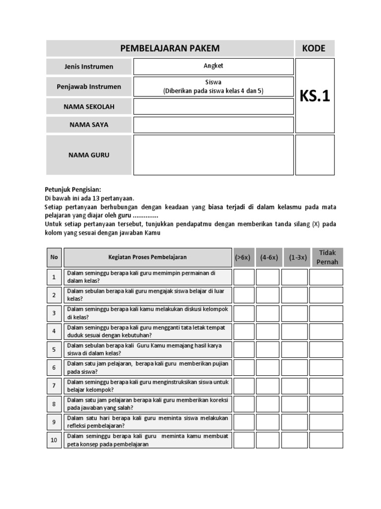 Contoh Survey Siswa | PDF | Seni & Disiplin Bahasa