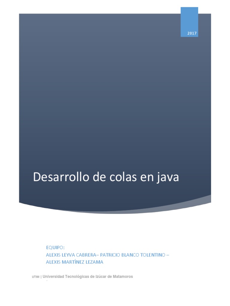 Colas Java | PDF | Cola (tipo de datos abstractos) | Java (lenguaje de programación)