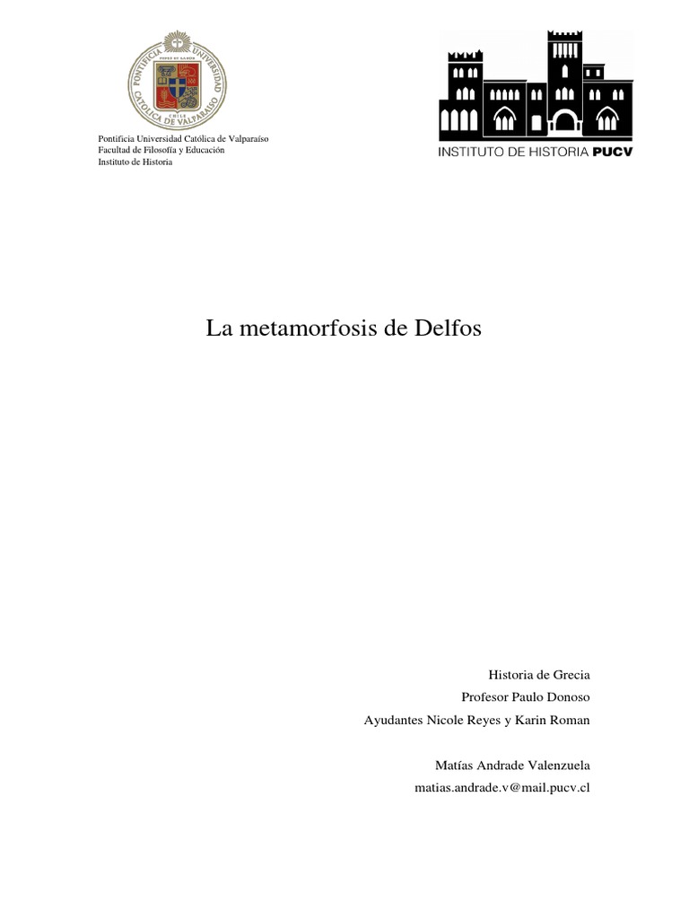 La Metamorfosis de Delfos - Matías Andrade Valenzuela | PDF | Delphi ...