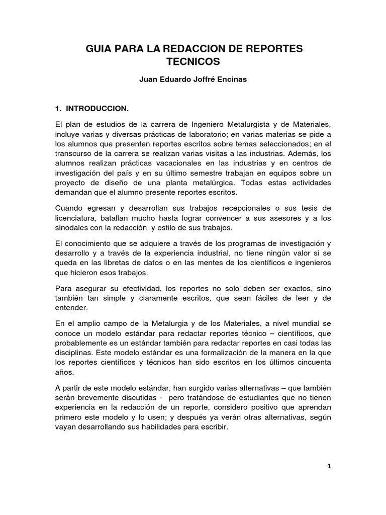 Guía para Redactar Reportes Técnicos | PDF | Comillas | Método científico