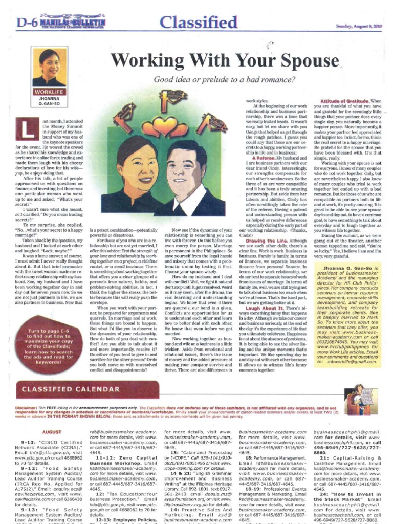 Working with Your Spouse: Tips for Success | PDF