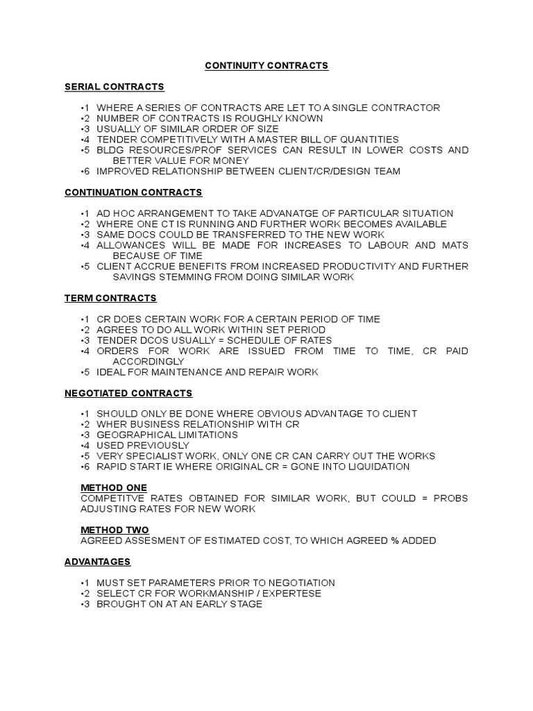 Continuity Contracts