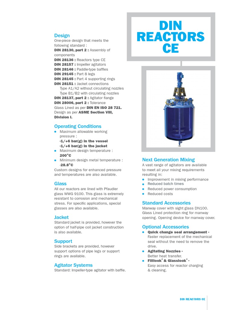 Din Reactors CE | PDF | Chemical Reactor | Mechanical Engineering