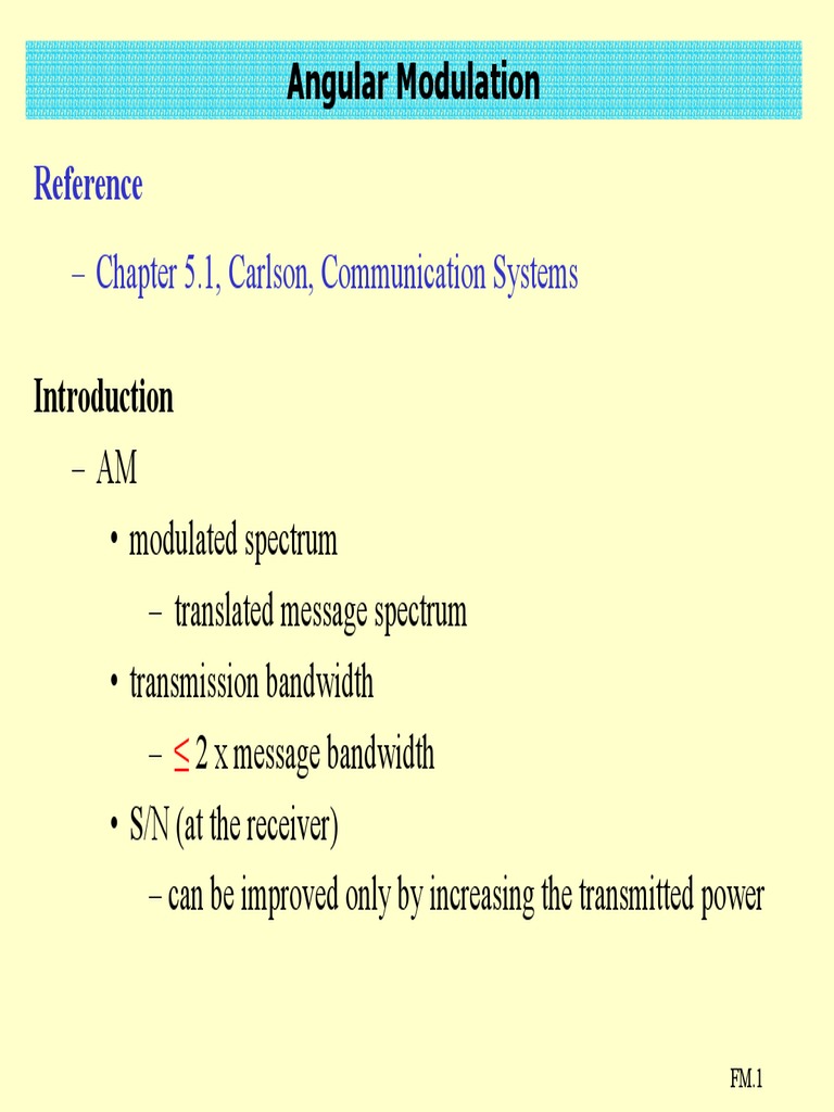 Reference: - Chapter 5.1, Carlson, Communication Systems | PDF ...