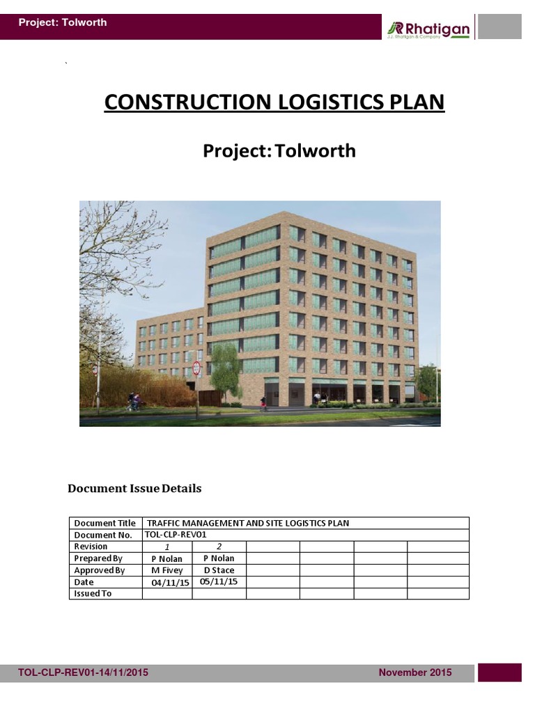 Construction Logistics Plan: Project: Tolworth | PDF | Traffic | Driving