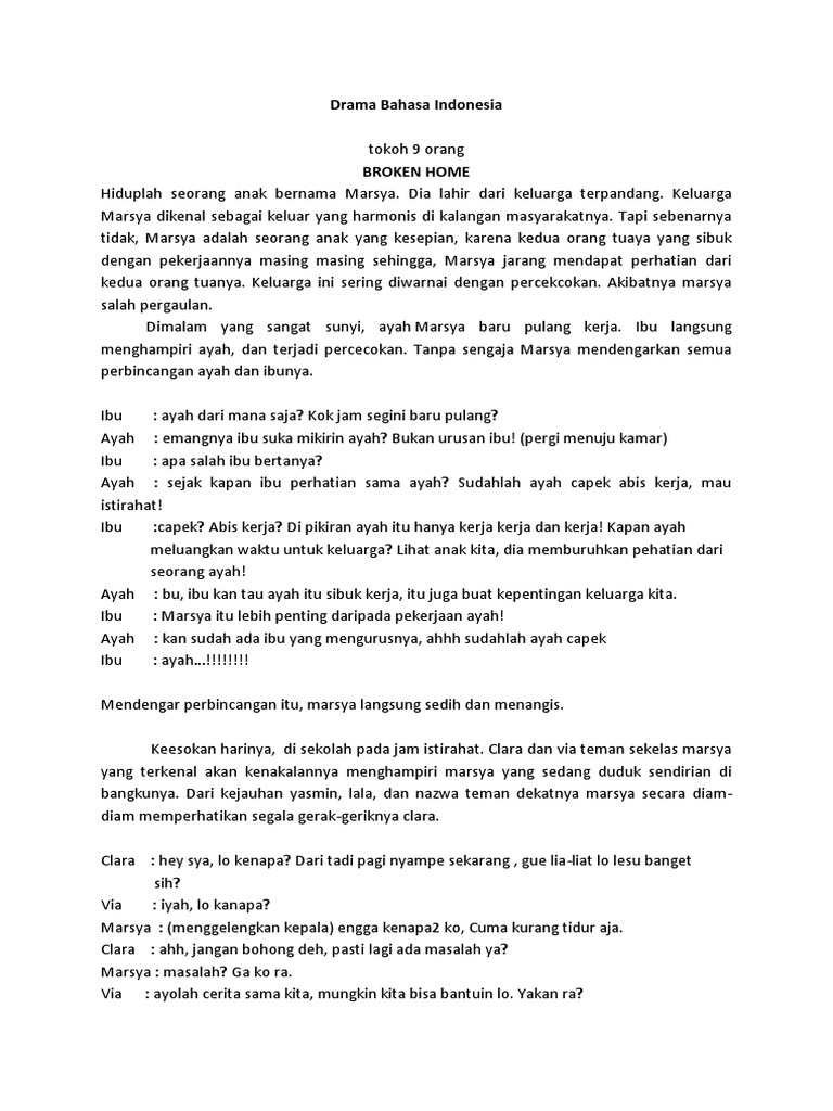 Drama Keluarga: Kisah Marsya Broken Home | PDF