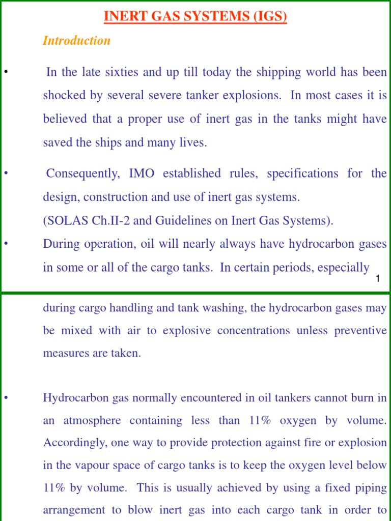 Inert Gas Systems F | PDF | Oil Tanker | Gases
