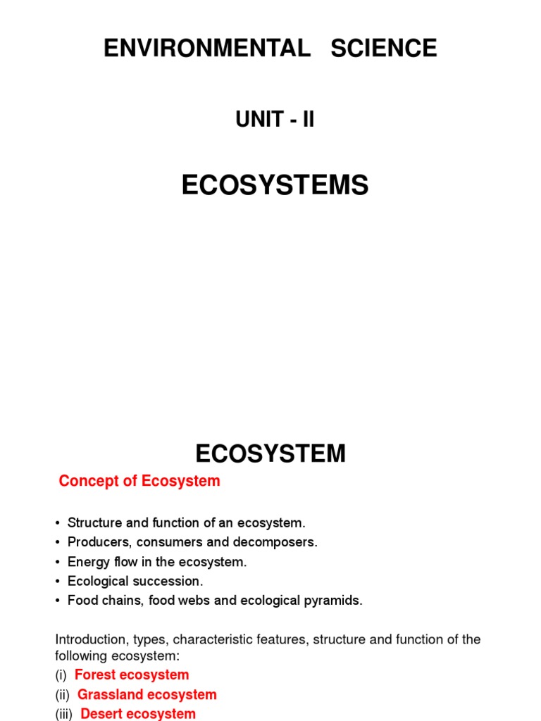Unit II - ECOSYSTEM | PDF | Food Web | Ecosystem