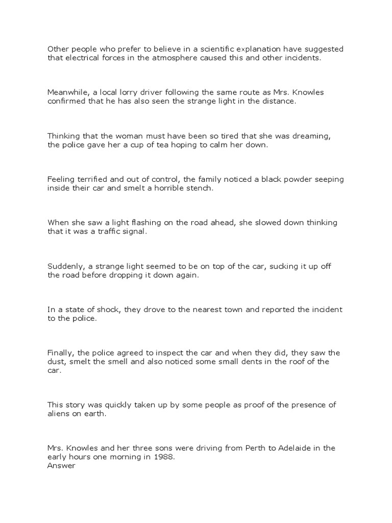 Ufo Reading Exercise | PDF