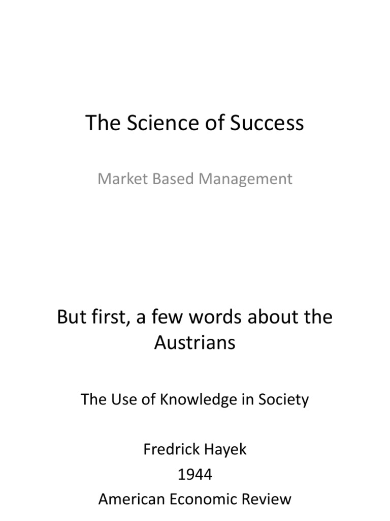 The Science of Success | PDF | Economics | Strategic Management