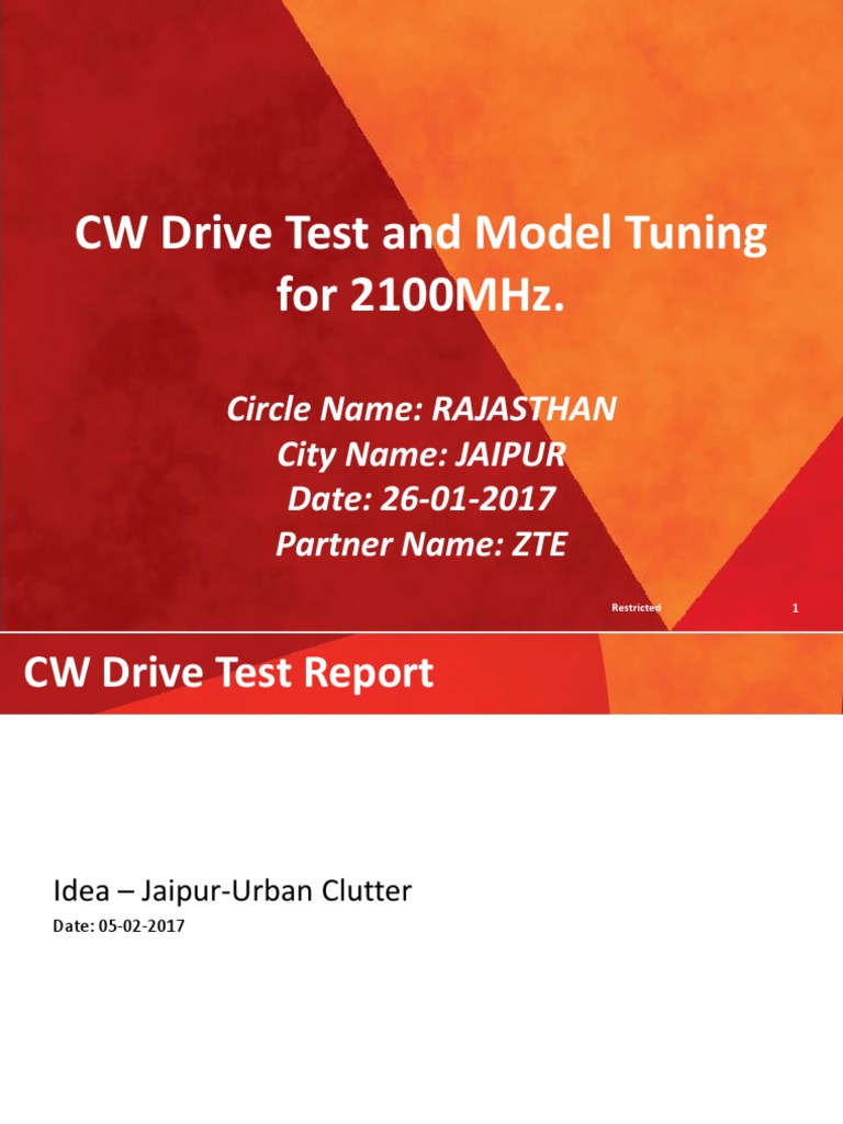 CW Drive Test and Model Tuning Report | PDF | Transmitter | 4 G