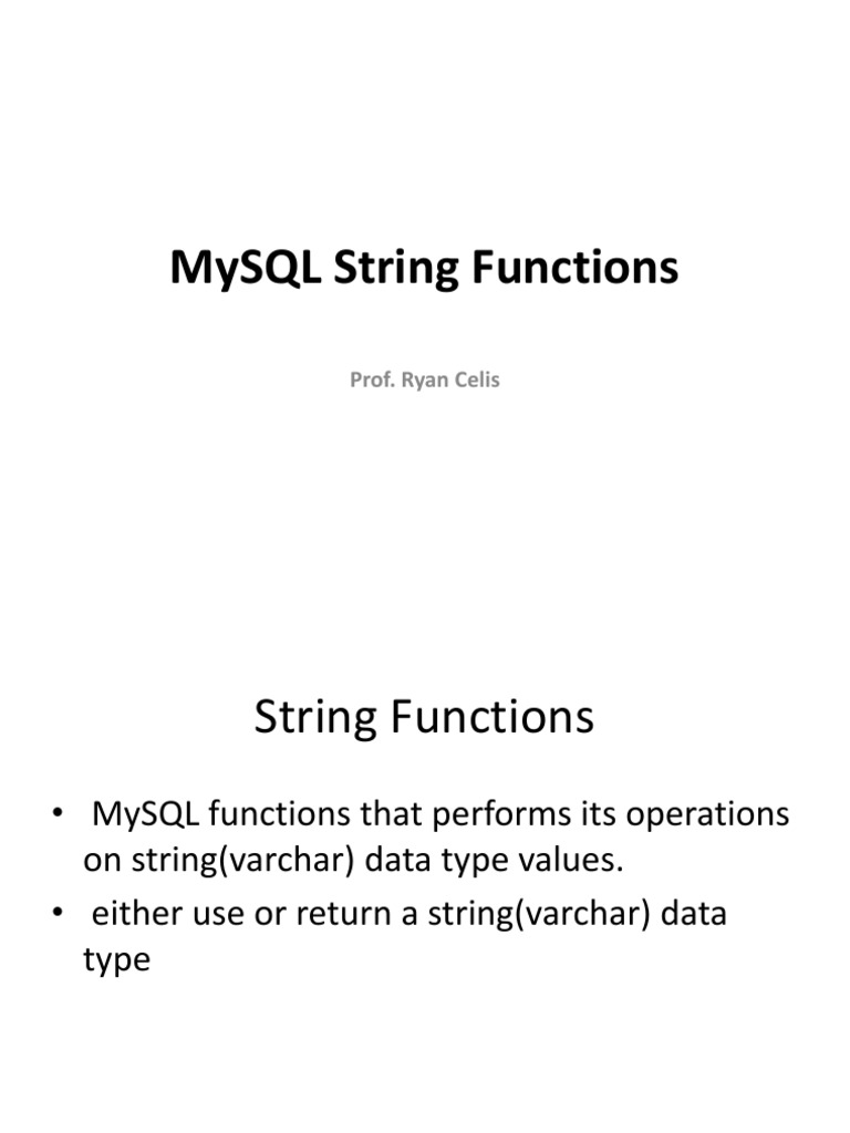 MySQL String Function | PDF | String (Computer Science) | Data