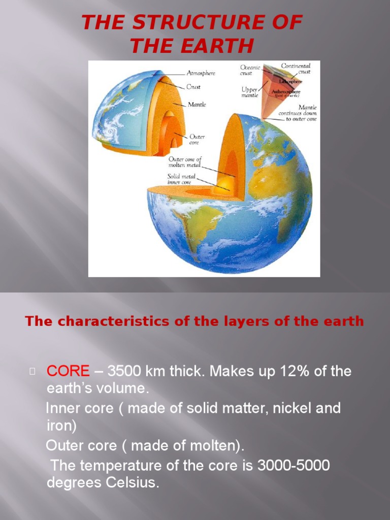 The Structure of The Earth | PDF | Crust (Geology) | Structure Of The Earth