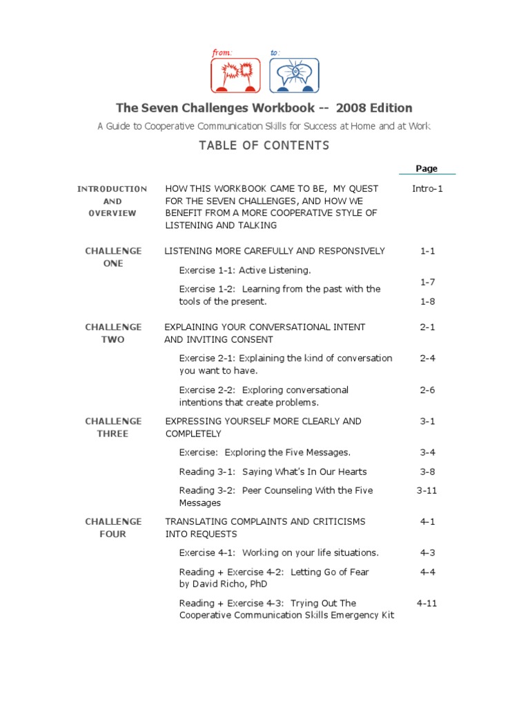 Seven Challenges Comm Skills Workbook-2008-Bw | PDF