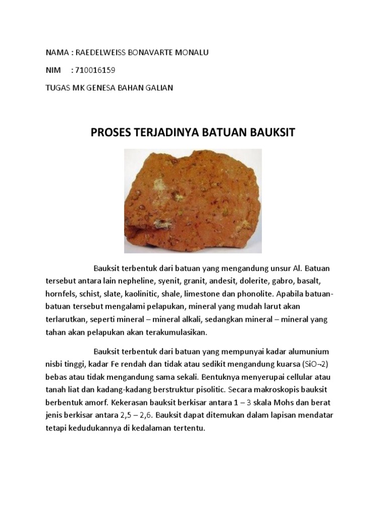 Proses Pembentukan dan Penambangan Bauksit | PDF | Ilmu Sosial