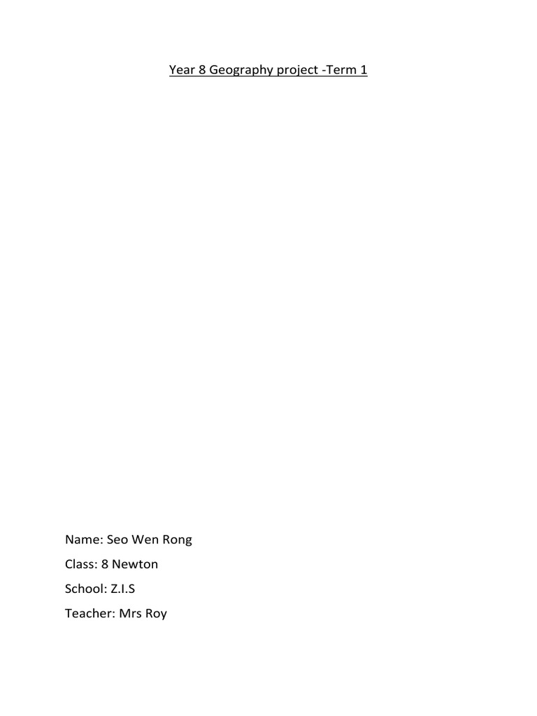 Year 8 Geography Project | PDF