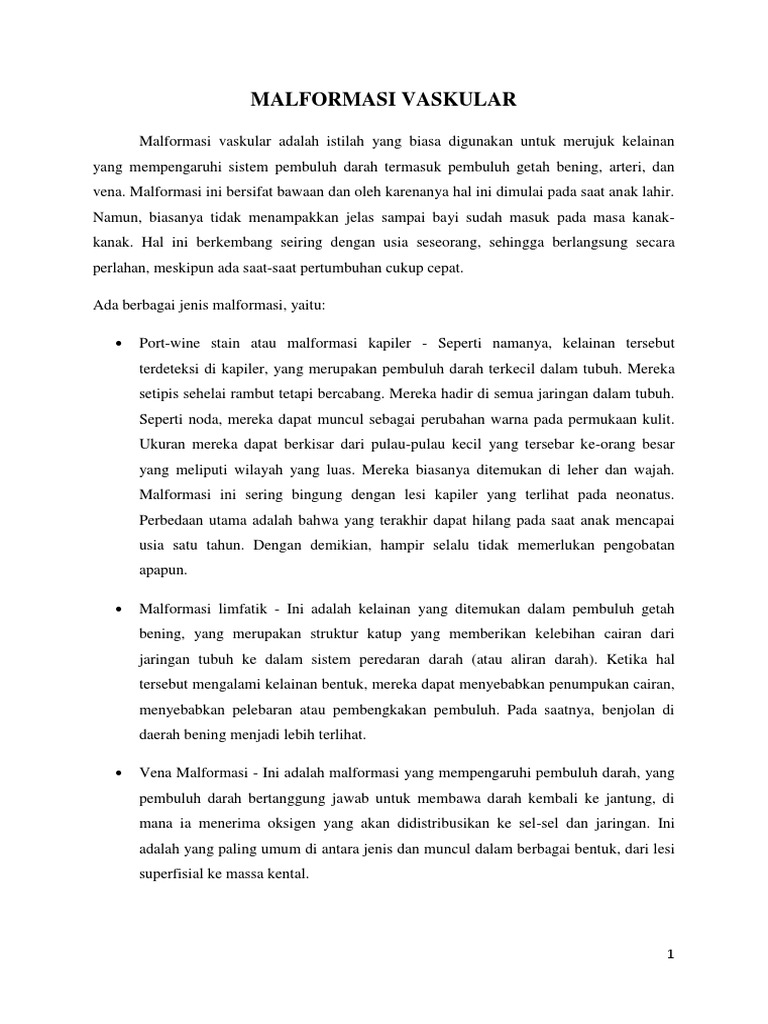 Malformasi Vaskular Oho | PDF