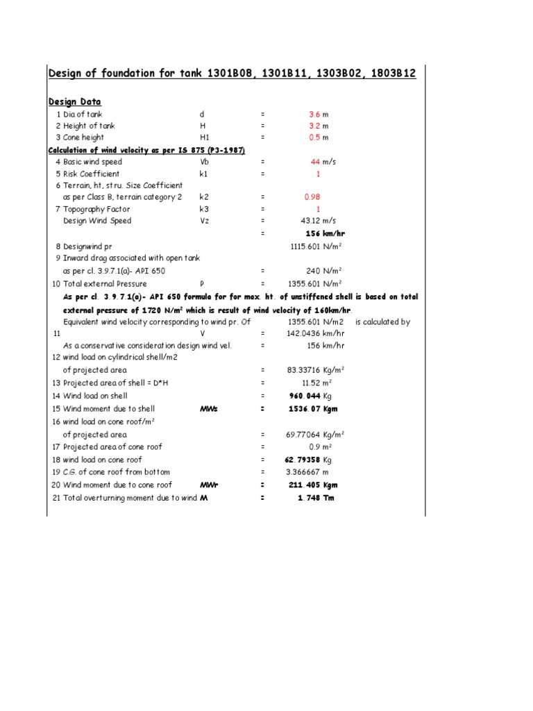 Tank Foundation Ring Beam Design | PDF | Beam (Structure) | Strength Of ...