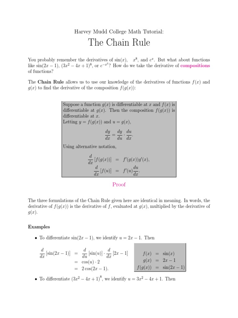 Chain Rule | PDF | Derivative | Mathematical Relations