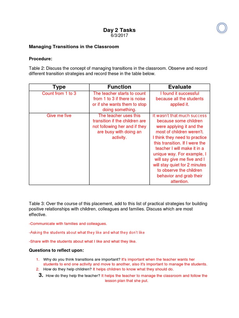 Day 2 Tasks | PDF | Classroom | Teachers