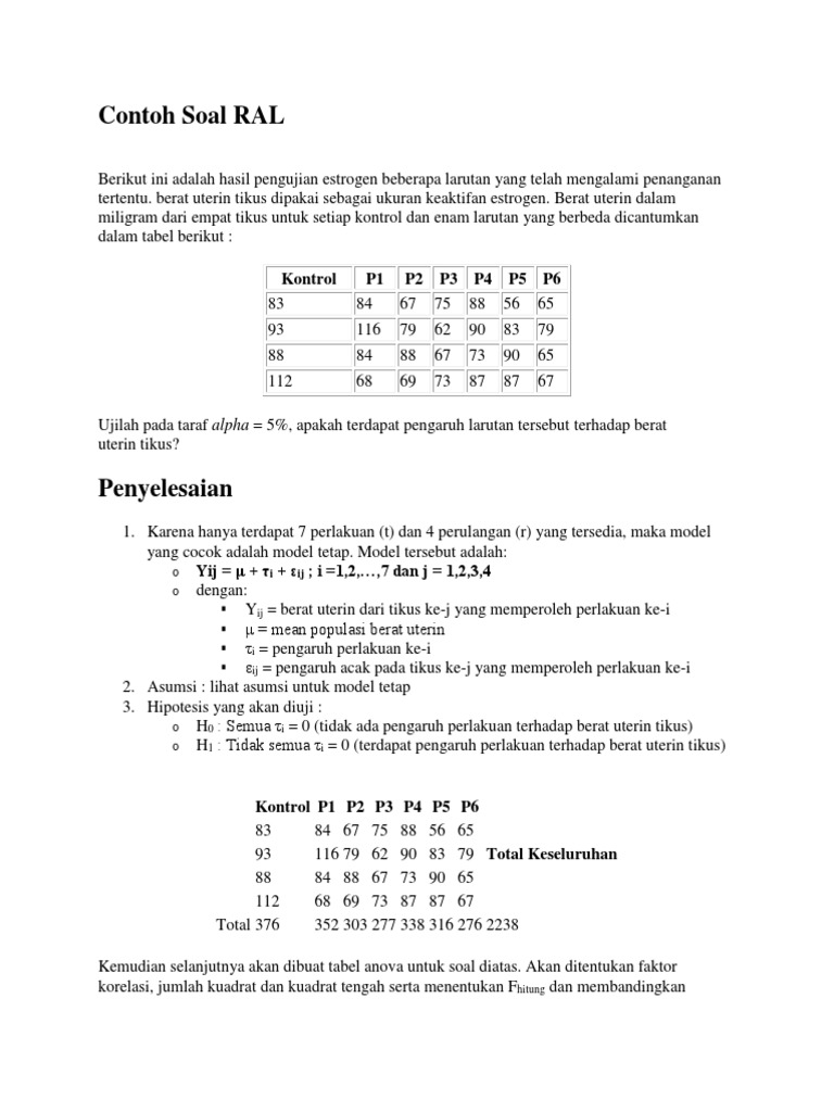 Contoh Soal RAL | PDF
