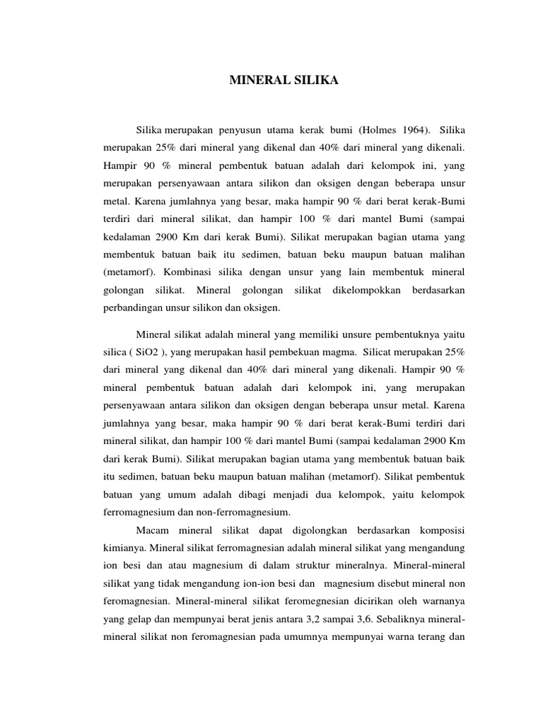 Mineral Silika Pdf