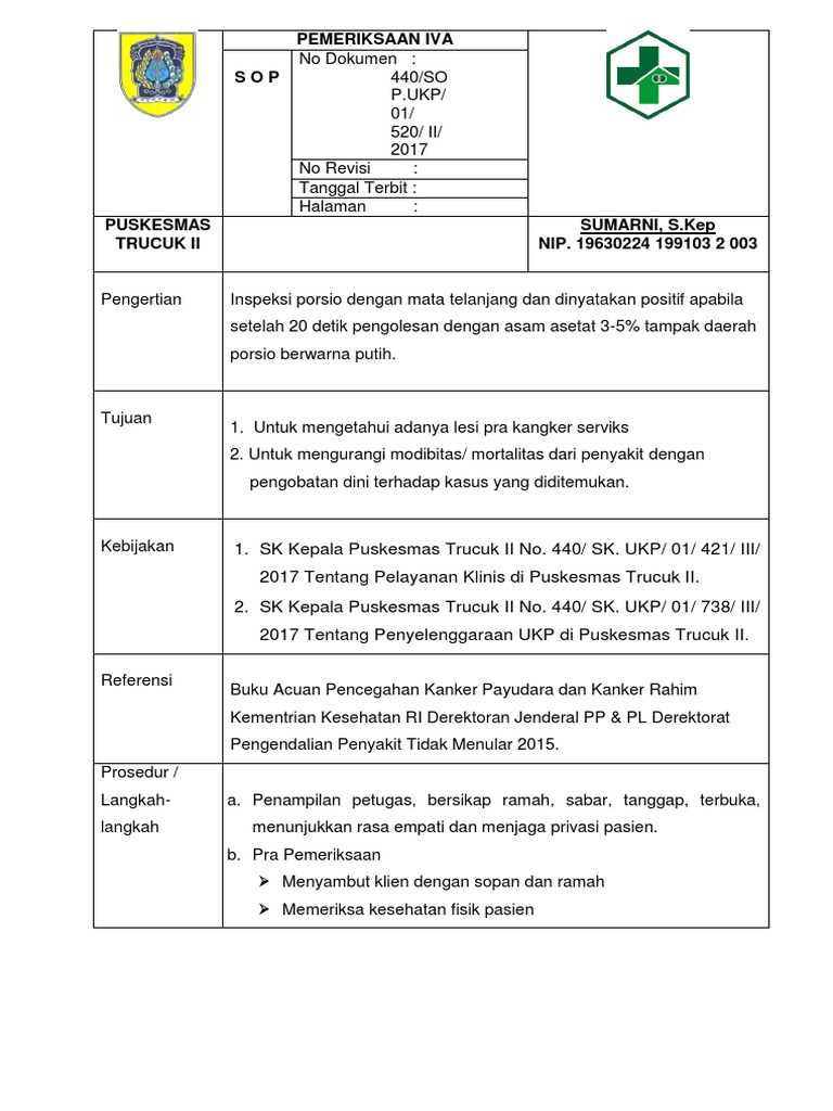 Prosedur Pemeriksaan Iva Pdf