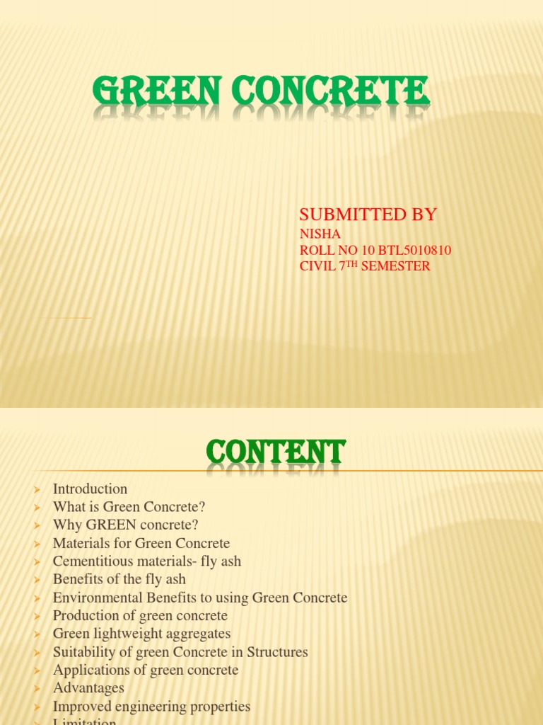 Green Concrete | PDF | Construction Aggregate | Concrete