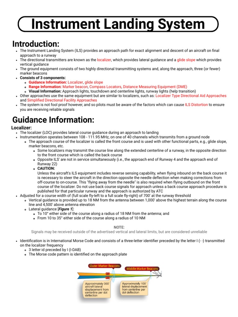Instrument Landing System (ILS).pdf | Air Traffic Control | Navigation