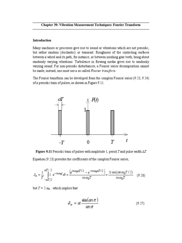 Chapter 39: Vibration Measurement Techniques: Fourier Transform