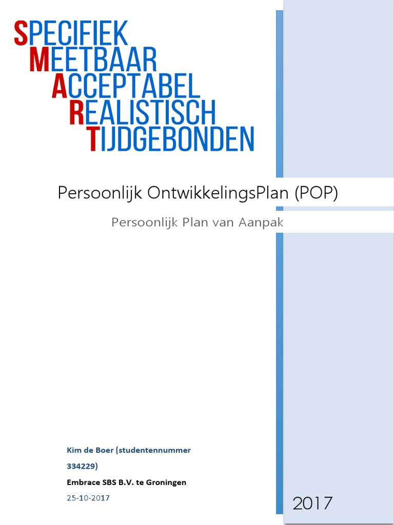Persoonlijk Ontwikkelingsplan Plan Van Aanpak | PDF