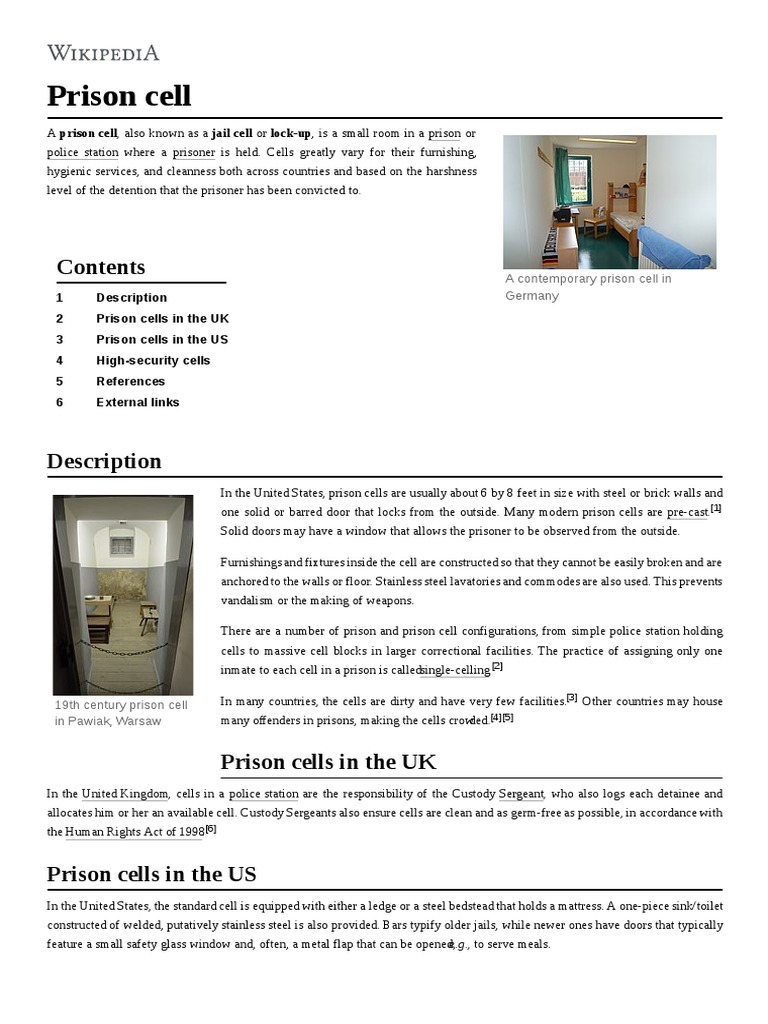 Prison Cell | PDF | Public Safety | Criminal Justice