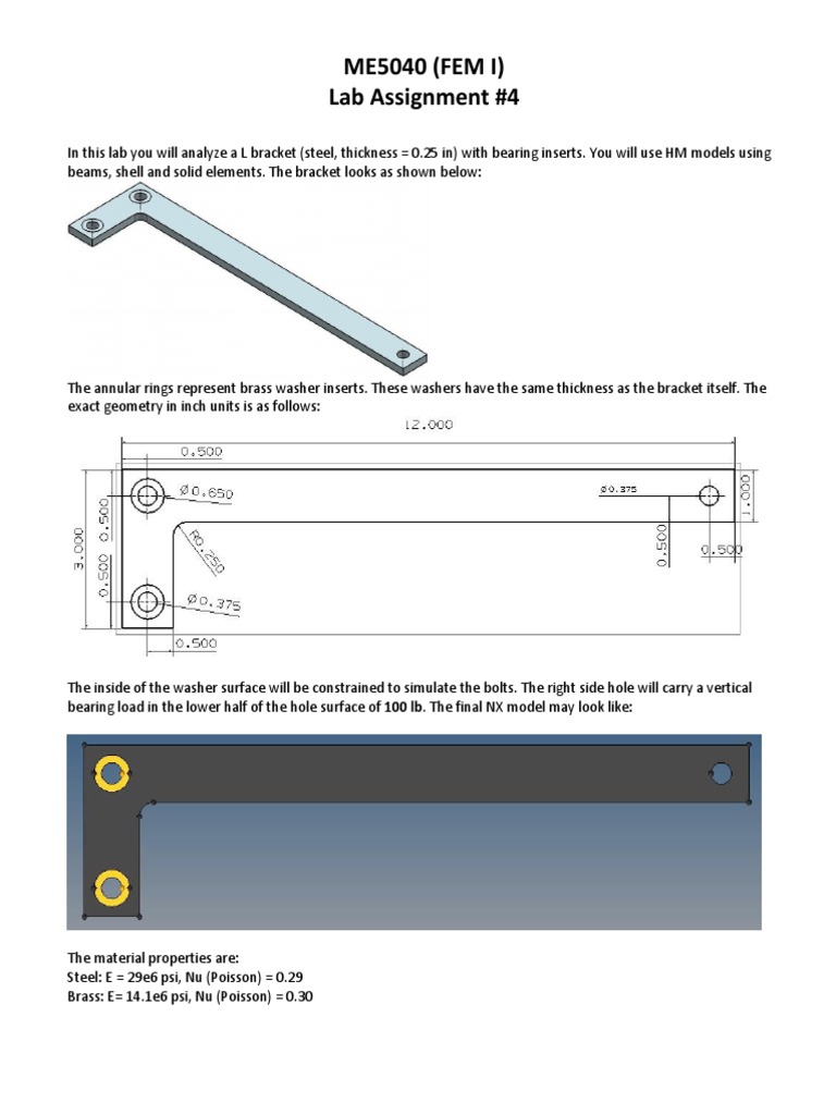 ME5040 (FEM I) Lab Assignment #4 | PDF